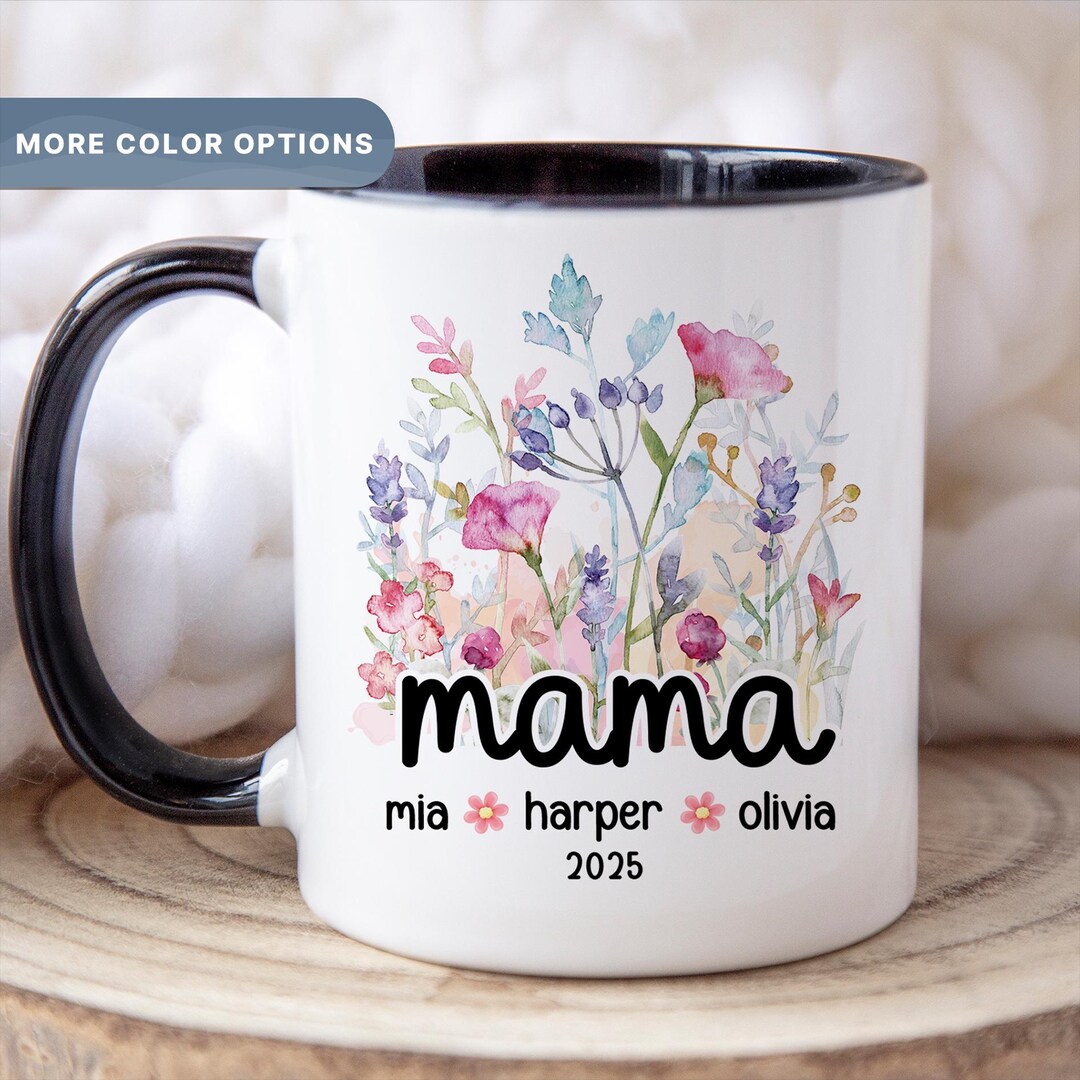 Mama Mug With Kids' Names, Mug From Daughter & Son, Personalized ...