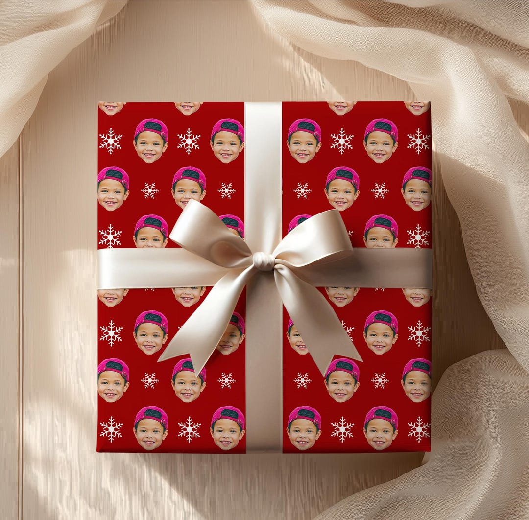 Custom Christmas Gift Wrap: Custom Face Wrapping Paper, Funny Holiday ...