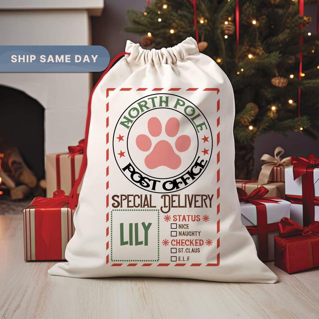 North Pole Post Office Gift Bag, Special Delivery Christmas Gift Bag ...
