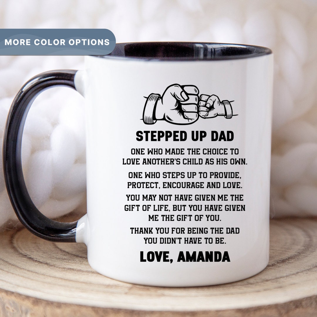 Personalized Stepped up Dad Mug, Fathers Day Mug Cups, Best Gift for ...