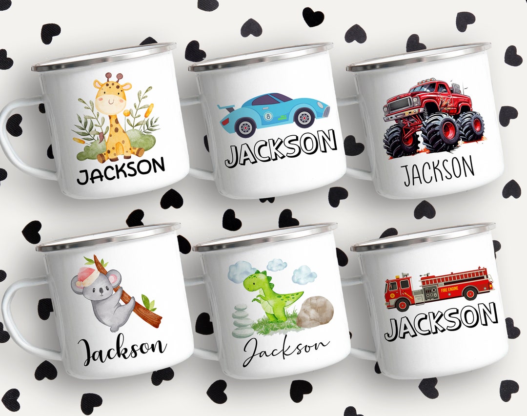 Graphic Kids Mug, Personalized Child Cup, Animal Cartoon Coffee Mugs ...