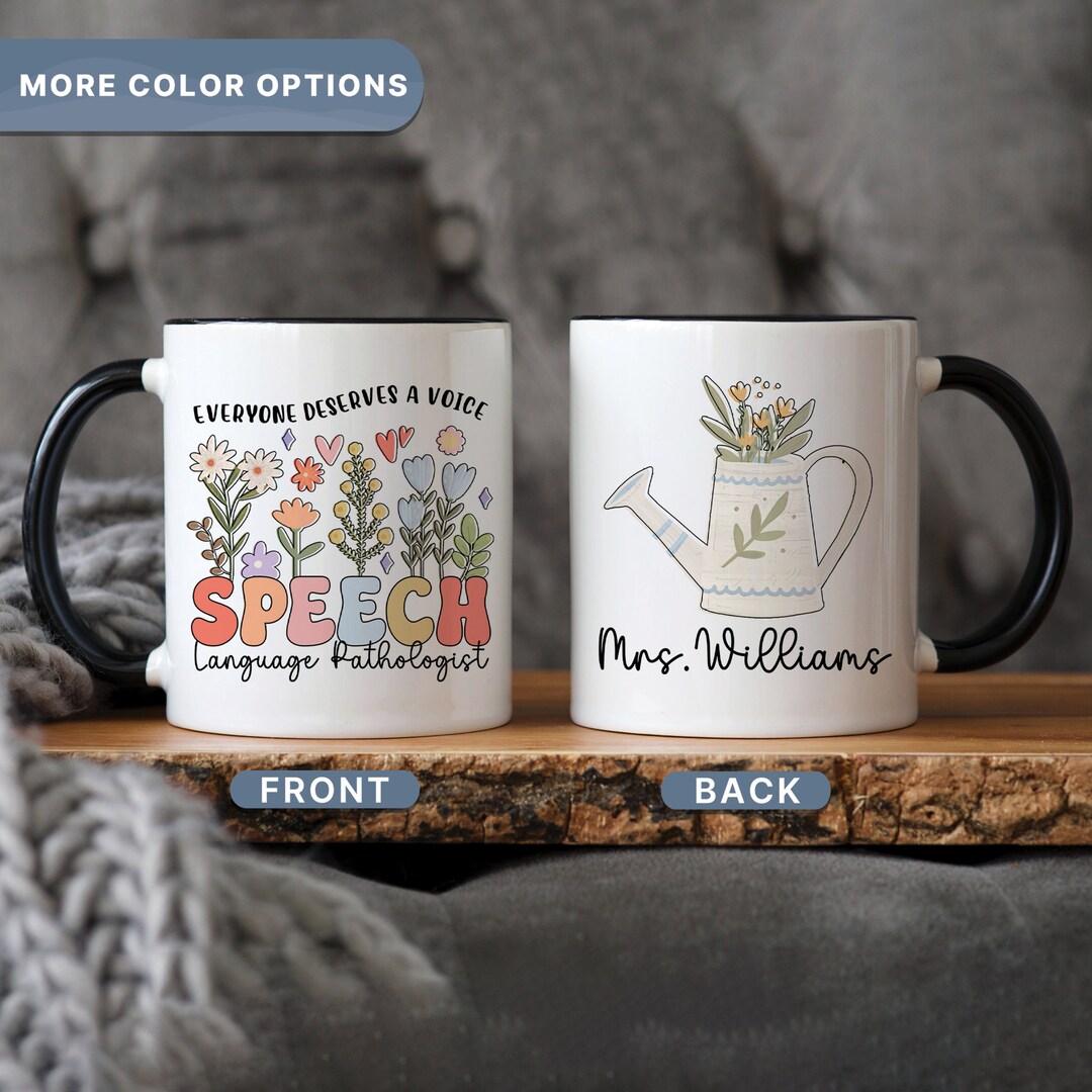 Speech Language Pathologist Mug, Floral Speech Therapist Coffee Cup ...