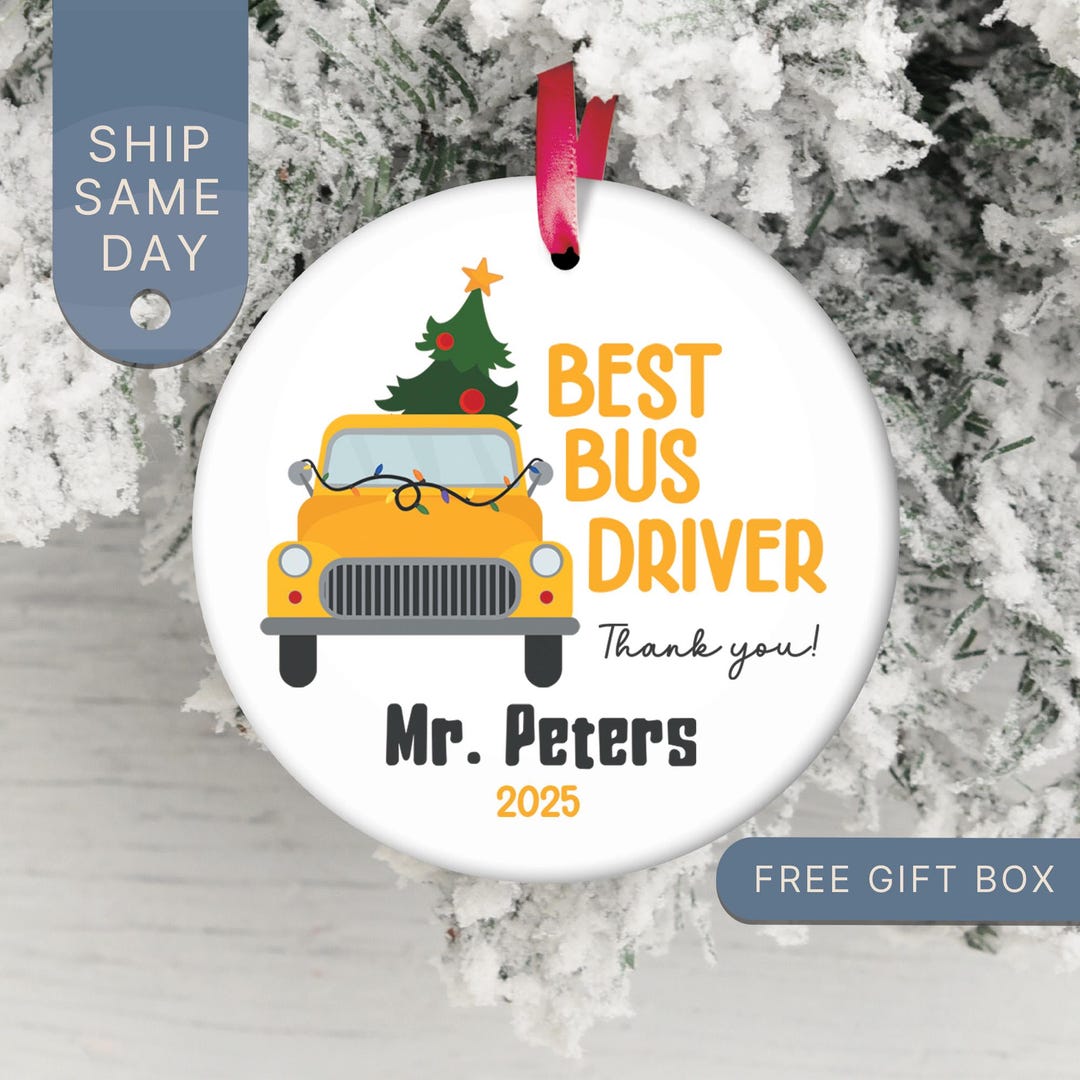 School Bus Driver Christmas Ornament • Best Bus Driver Gift ...