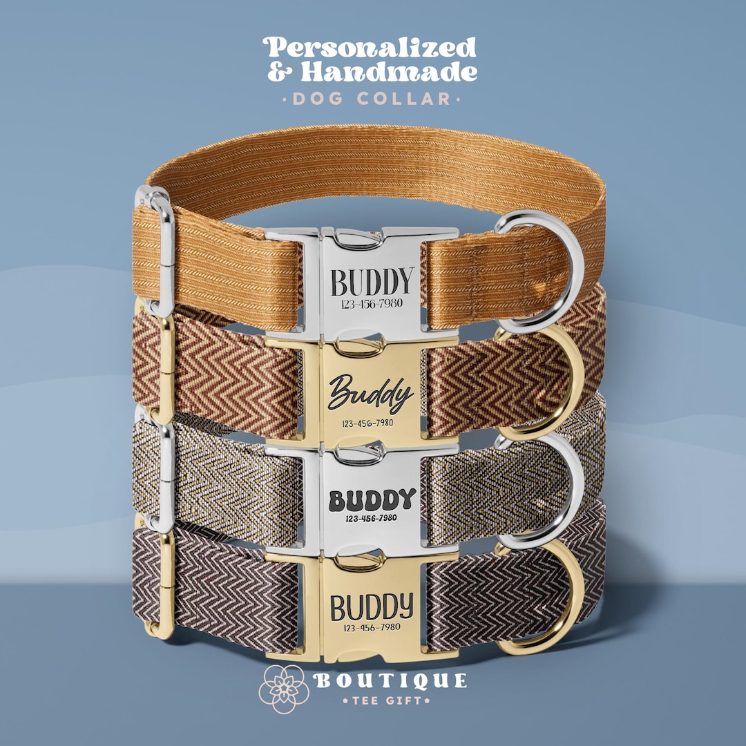 Personalized Handmade Dog Collar, Custom Dog Accessories, Pet ...