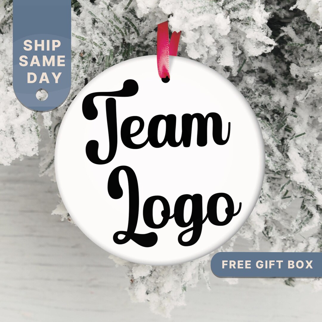 Your Logo Here Ornament, Christmas Custom Logo Ornament, Employee Gifts ...