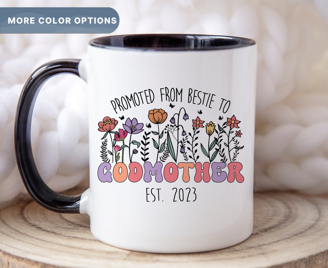 Bestie to Godmother Mug, Custom Godmom Coffee Cup, Christening Gift ...