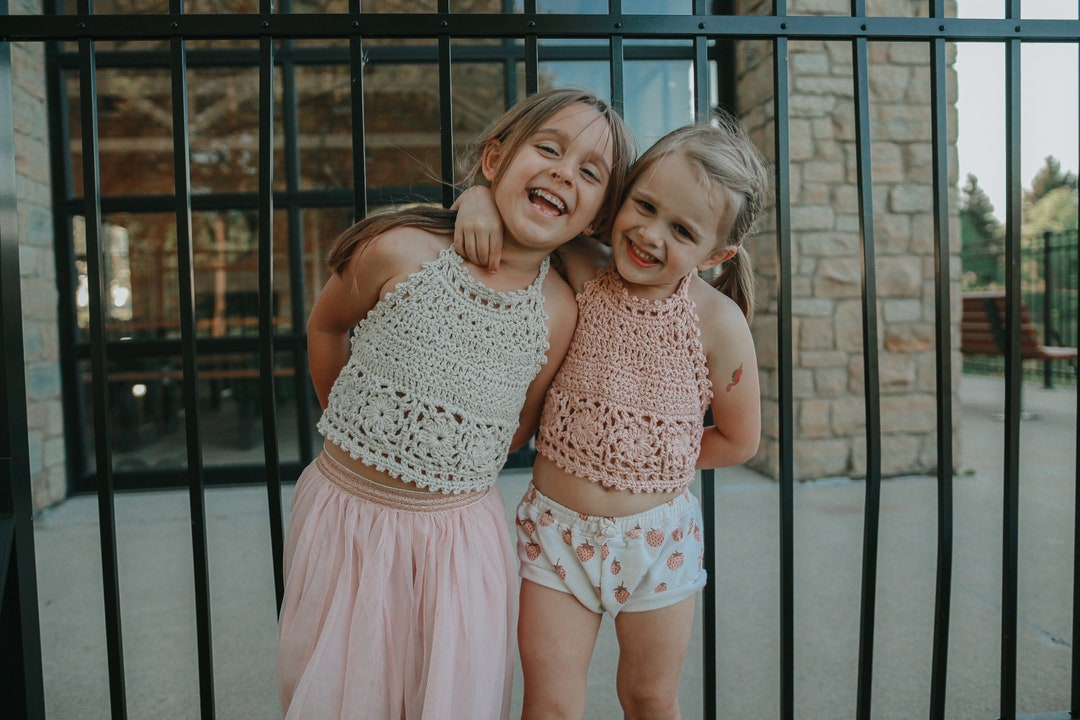 Skylar Halter Top for Girls, Sizes 12 Mos - 12 Years, Handmade Crochet ...