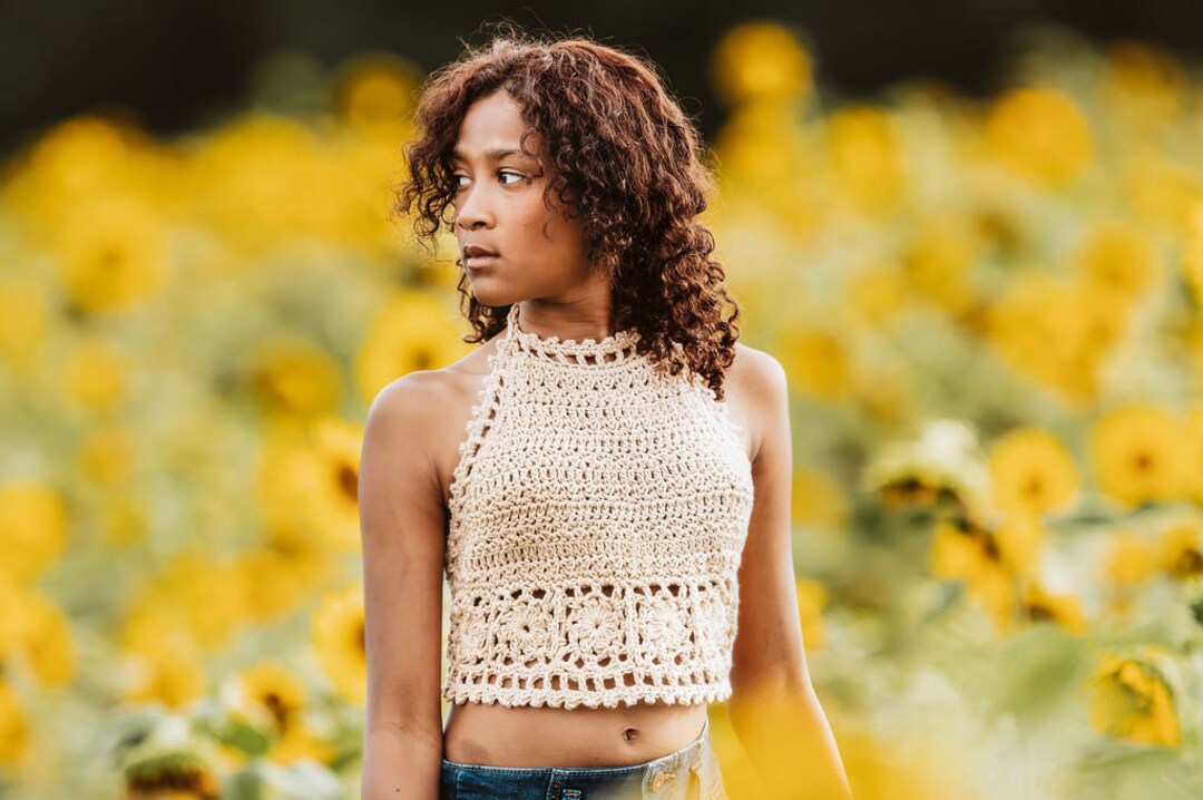 Skylar Halter Top for Girls, Sizes 12 Mos - 12 Years, Handmade Crochet ...