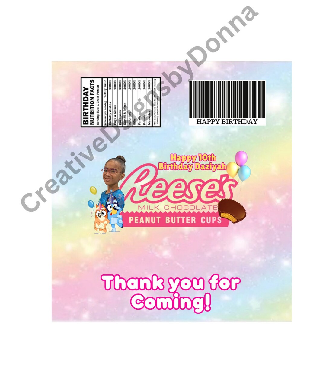 Customized Digital Candy Bars. Any Theme. Party Favors. Download ...