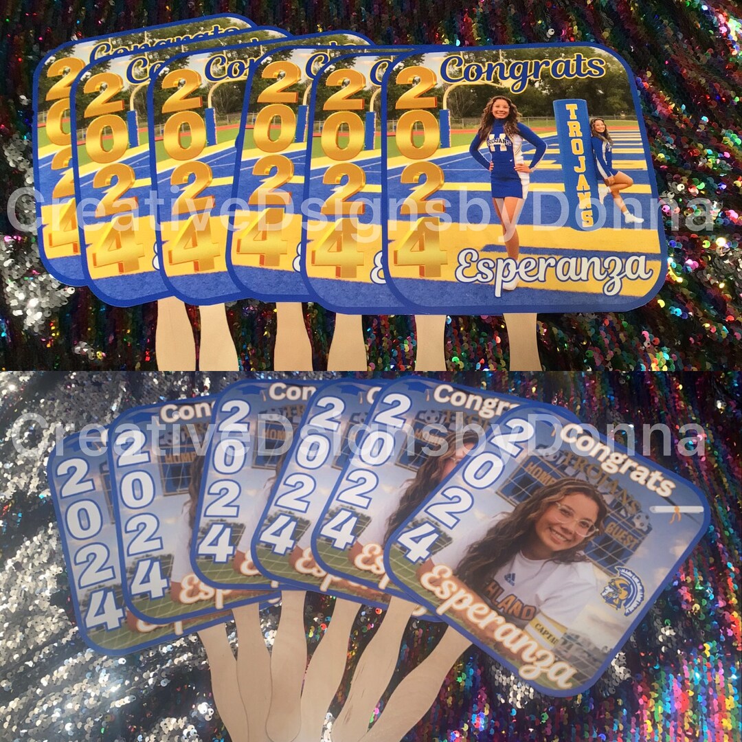 Graduation Fans, Gradfans, Head on a Stick, Custom Face Fans With ...