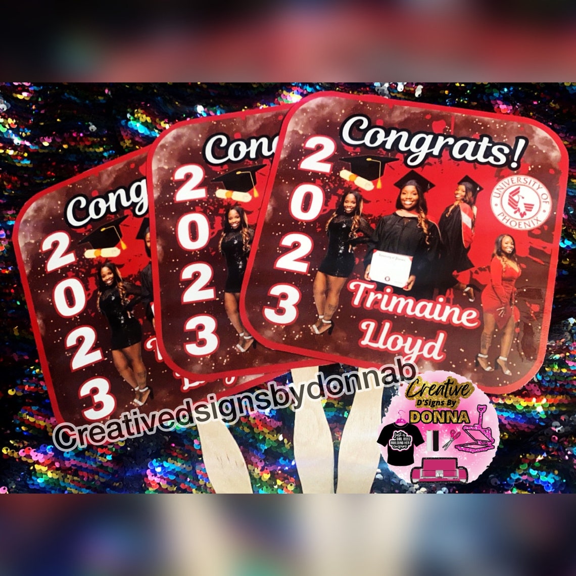 Graduation Fans Gradfans Head on a Stick Custom Face Fans - Etsy