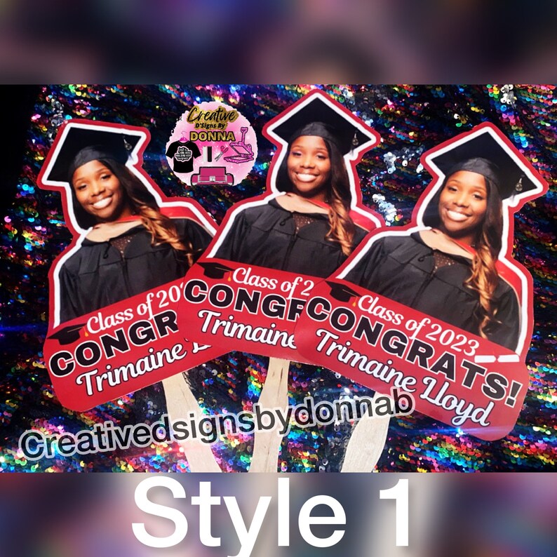 Graduation Fans, Gradfans, Head on a Stick, Custom Face Fans With ...