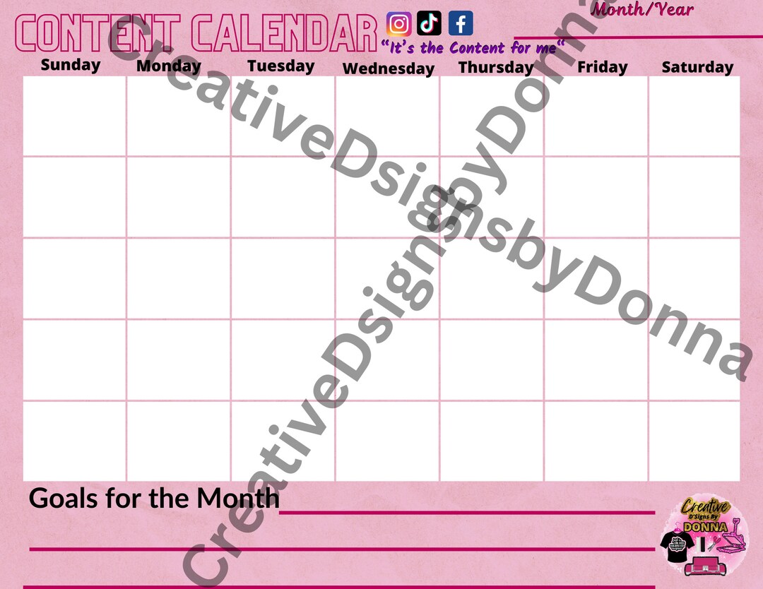 Digital Calendar and Digital Content Ideas Checklist. Digital Download ...