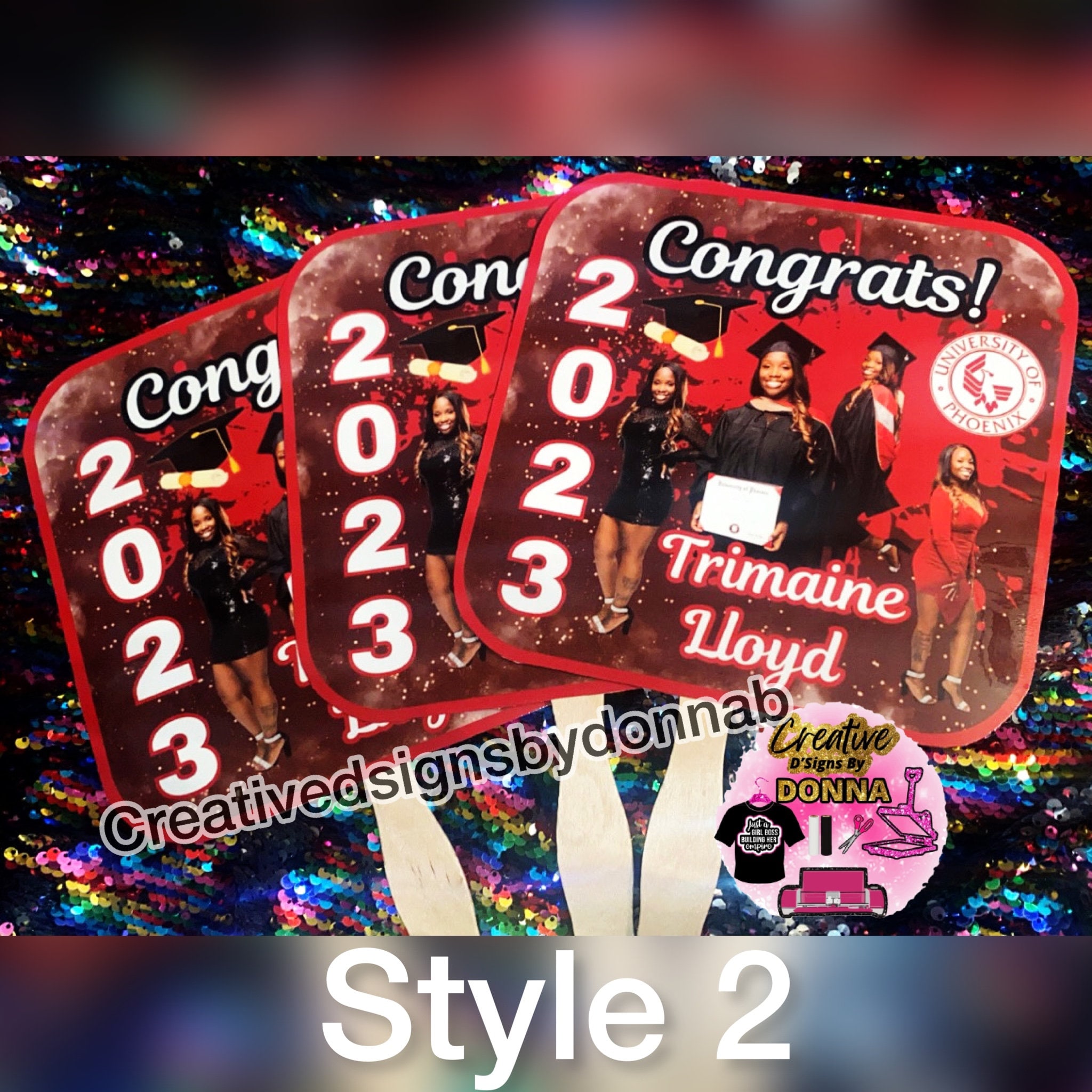 Graduation Fans, Gradfans, Head on a Stick, Custom Face Fans With ...