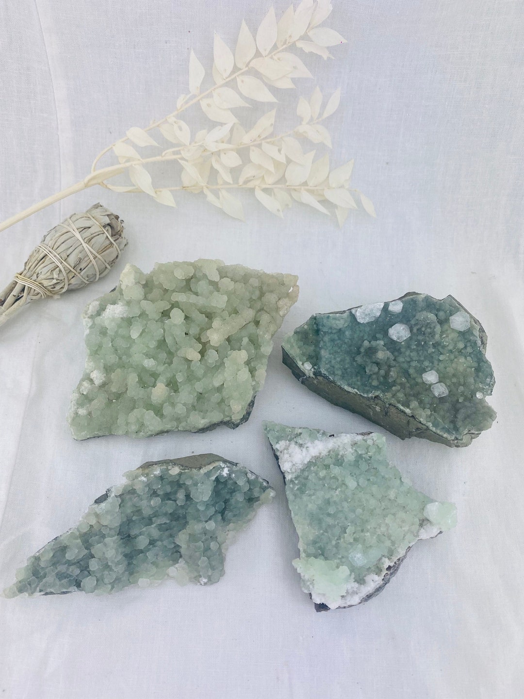 Green Prehnite Clusters From Poona, India - Etsy