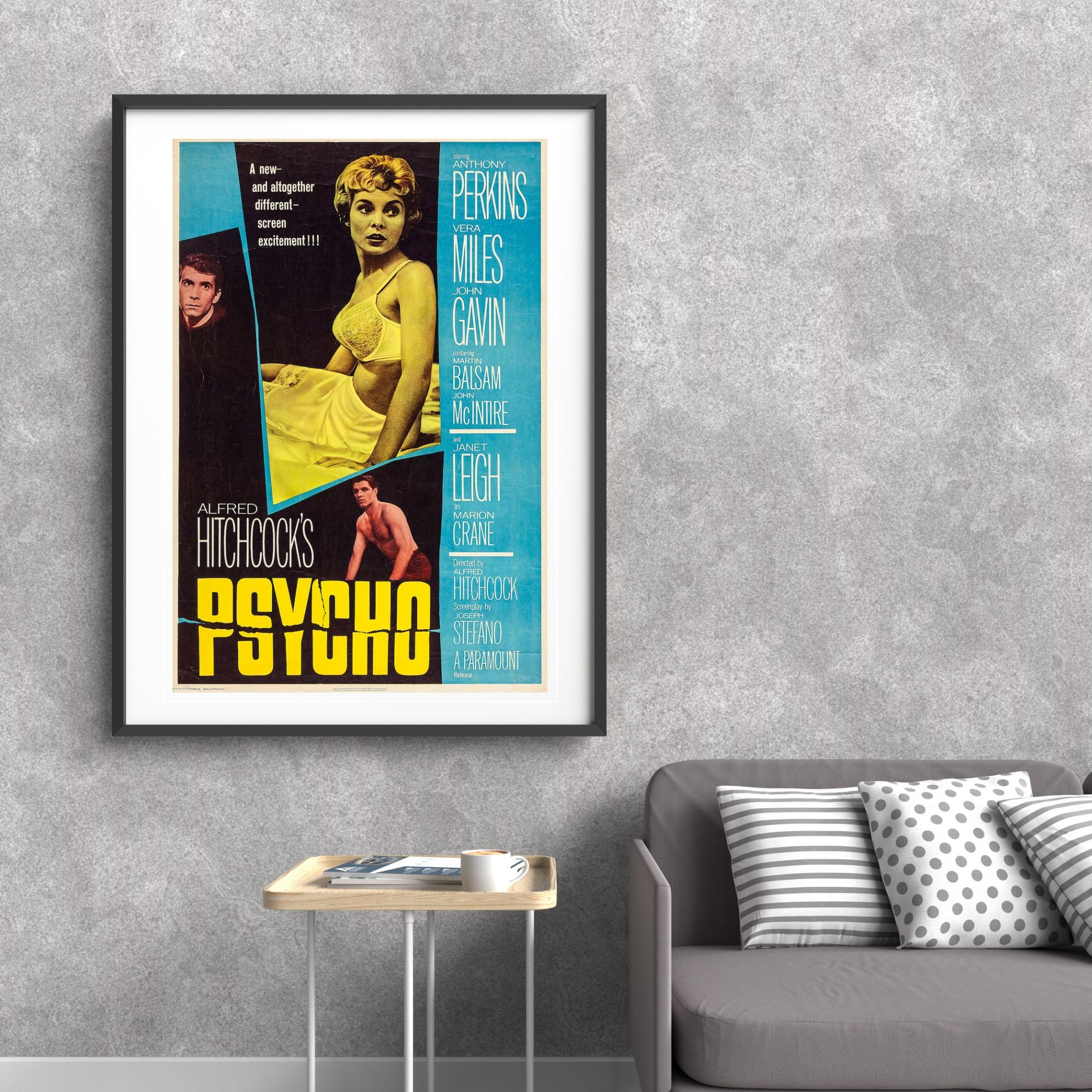 Vintage Psycho Movie Poster | Classic Hitchcock Film Memorabilia ...