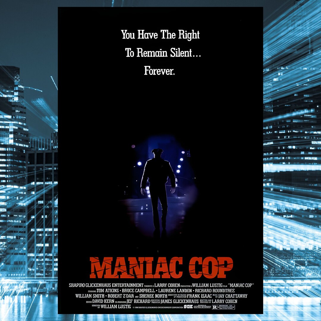 Vintage Maniac Cop Movie Poster | Original 1988 Artwork | Rare ...