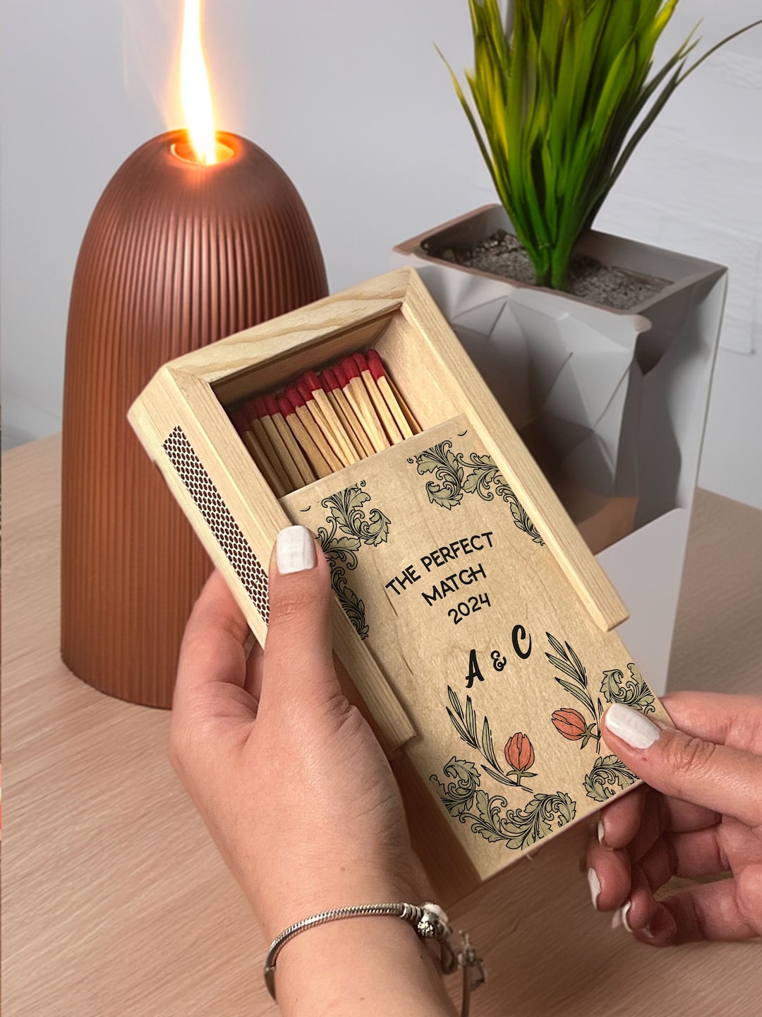 PERSONALIZED Couples Matchbox | Custom Wood Matchbox for Couples ...