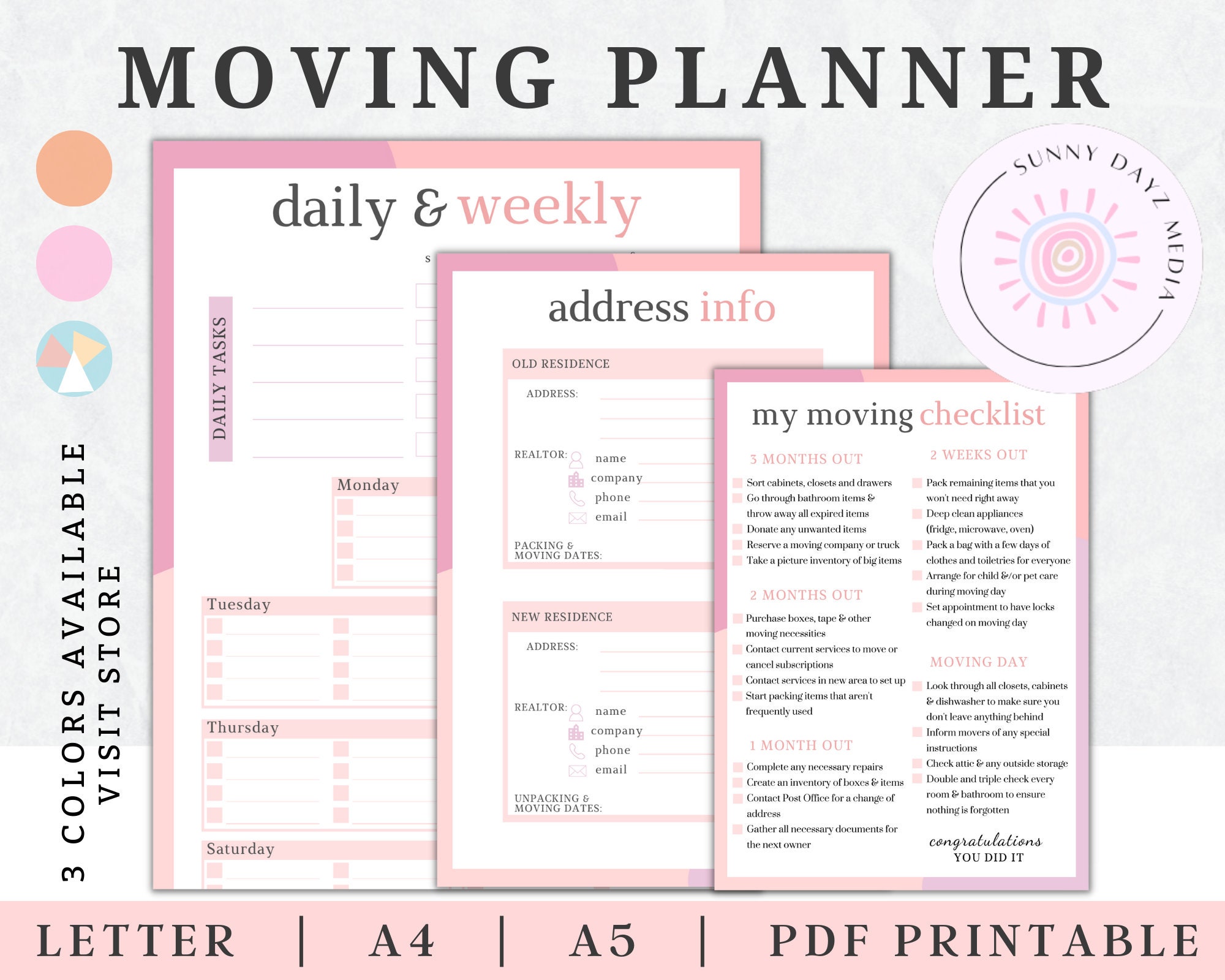 Moving Checklist, Moving Planner, Moving Binder, Moving Gift, Moving ...