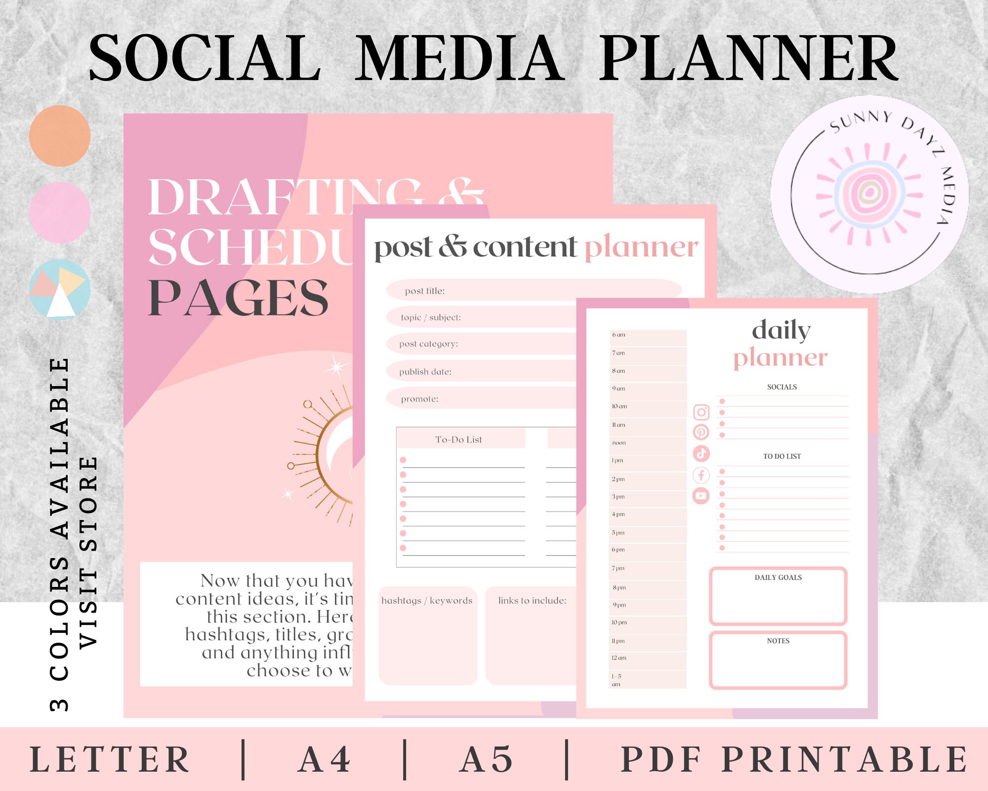 Social Media Planner, Content Planner, Youtube Planner, Instagram ...