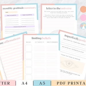 Manifestation Journal, Gratitude Journal, Wellness Journal, Law of ...