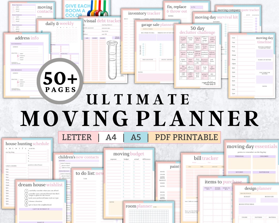 Moving Checklist, Moving Planner, Moving Binder, Moving Gift, Moving ...