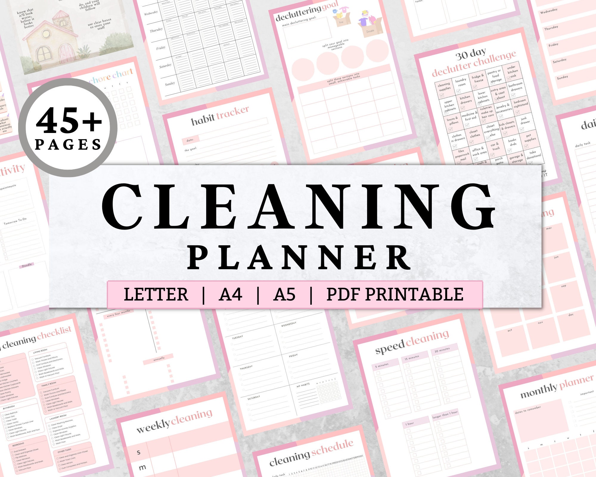 Cleaning Schedule, Cleaning Checklist, Cleaning Planner, Cleaning ...