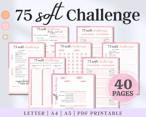75 Soft Challenge Tracker 75 Soft Health Planner Habit - Etsy Canada
