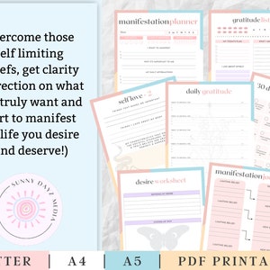 Manifestation Journal, Gratitude Journal, Wellness Journal, Law of ...