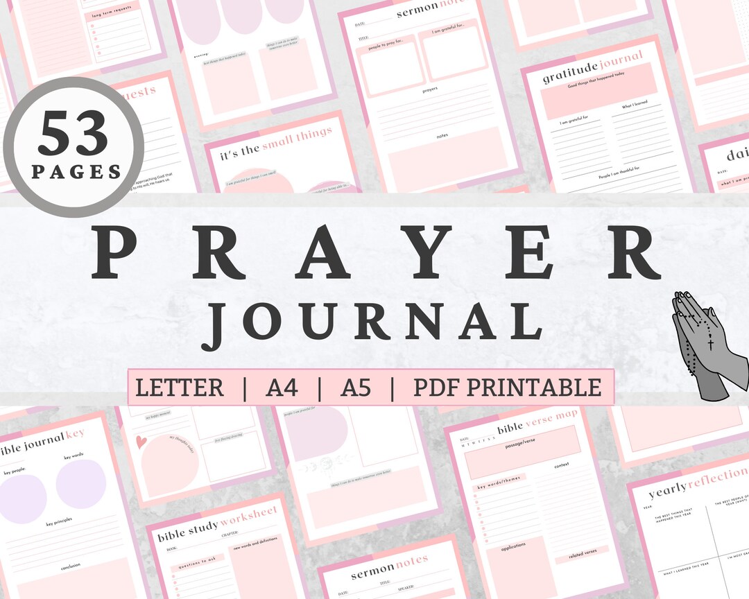 Prayer Journal, Bible Study, Gratitude Journal, God Digital Planner ...