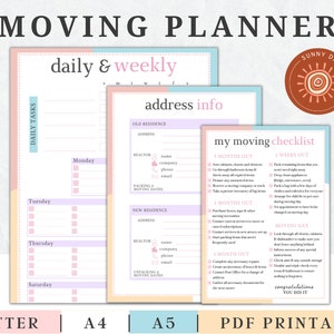 Moving Checklist, Moving Planner, Moving Binder, Moving Gift, Moving ...