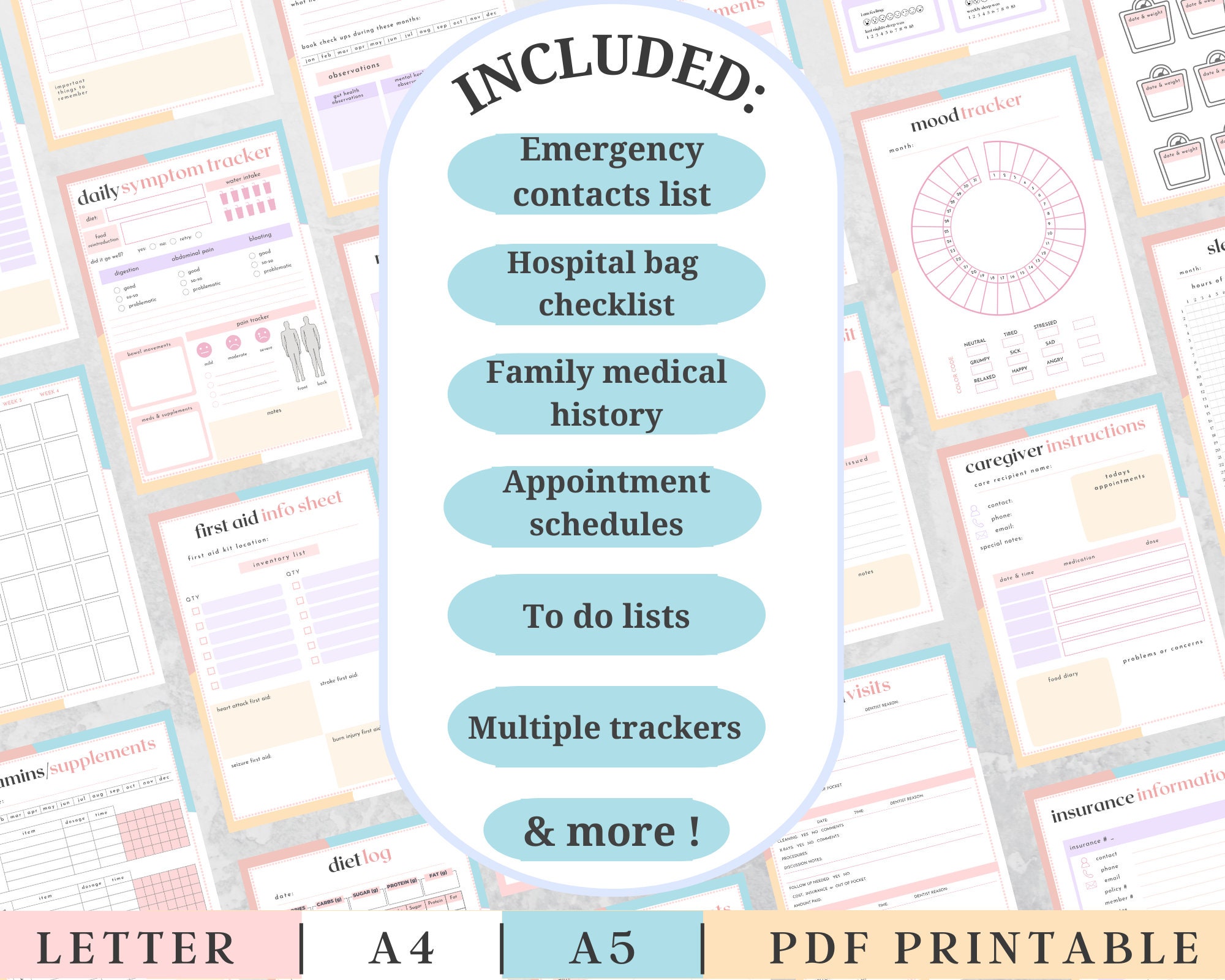 Medical Planner Medical Binder Blood Pressure Log Medicine - Etsy