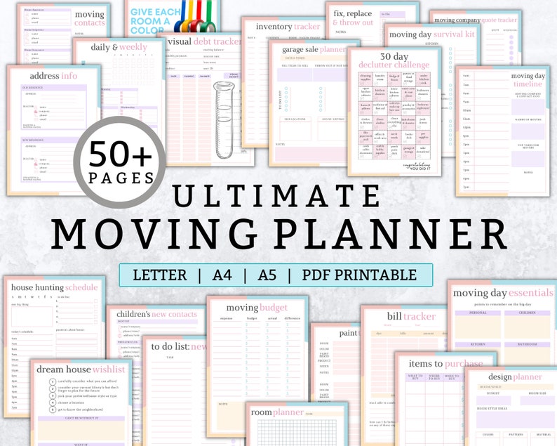 Moving Checklist Moving Planner Moving Binder Moving Gift - Etsy