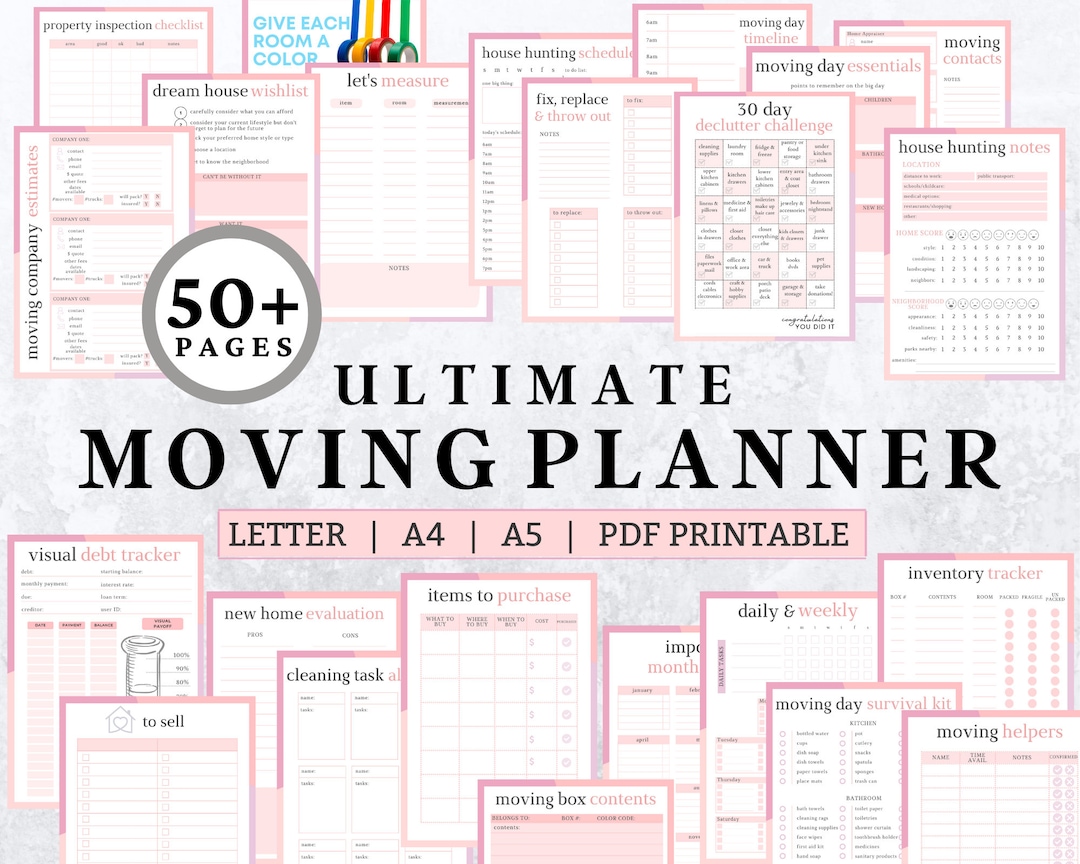 Moving Checklist, Moving Planner, Moving Binder, Moving Gift, Moving ...