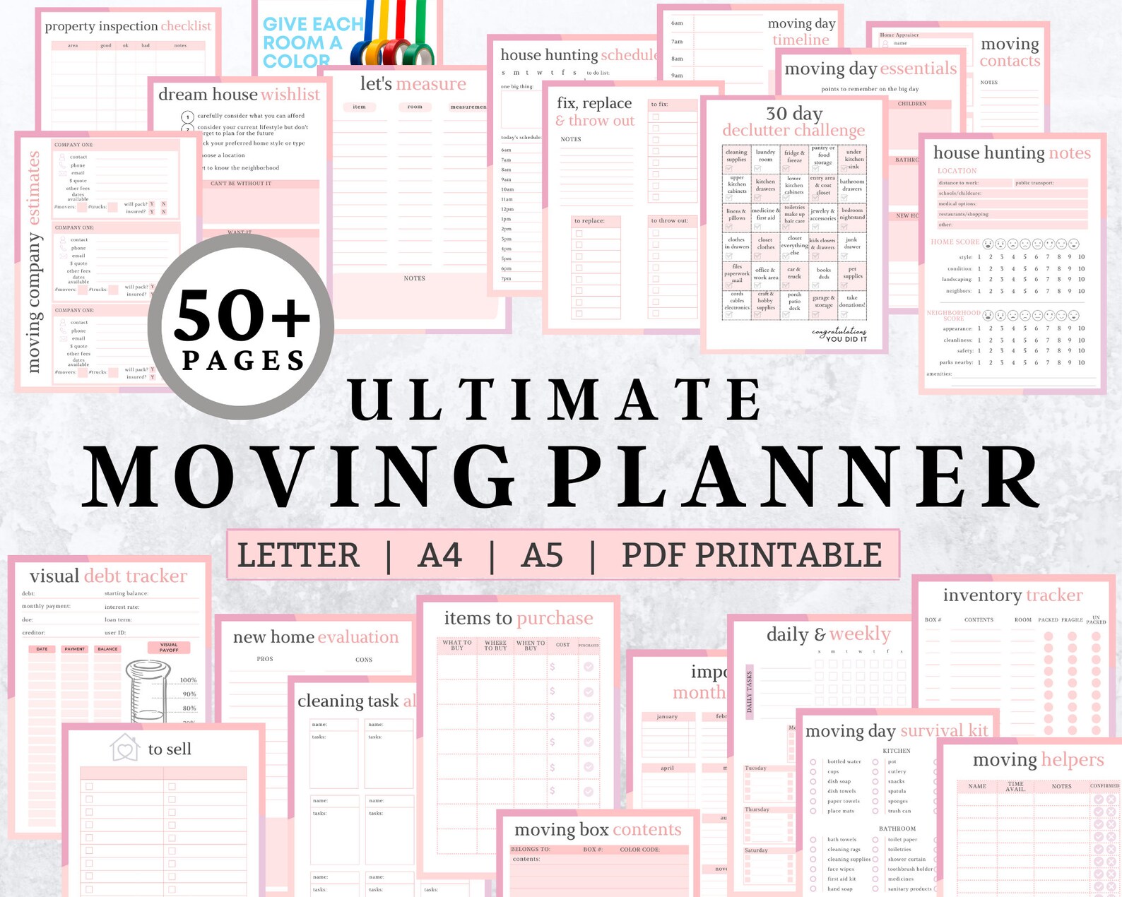 Moving Checklist, Moving Planner, Moving Binder, Moving Gift, Moving ...