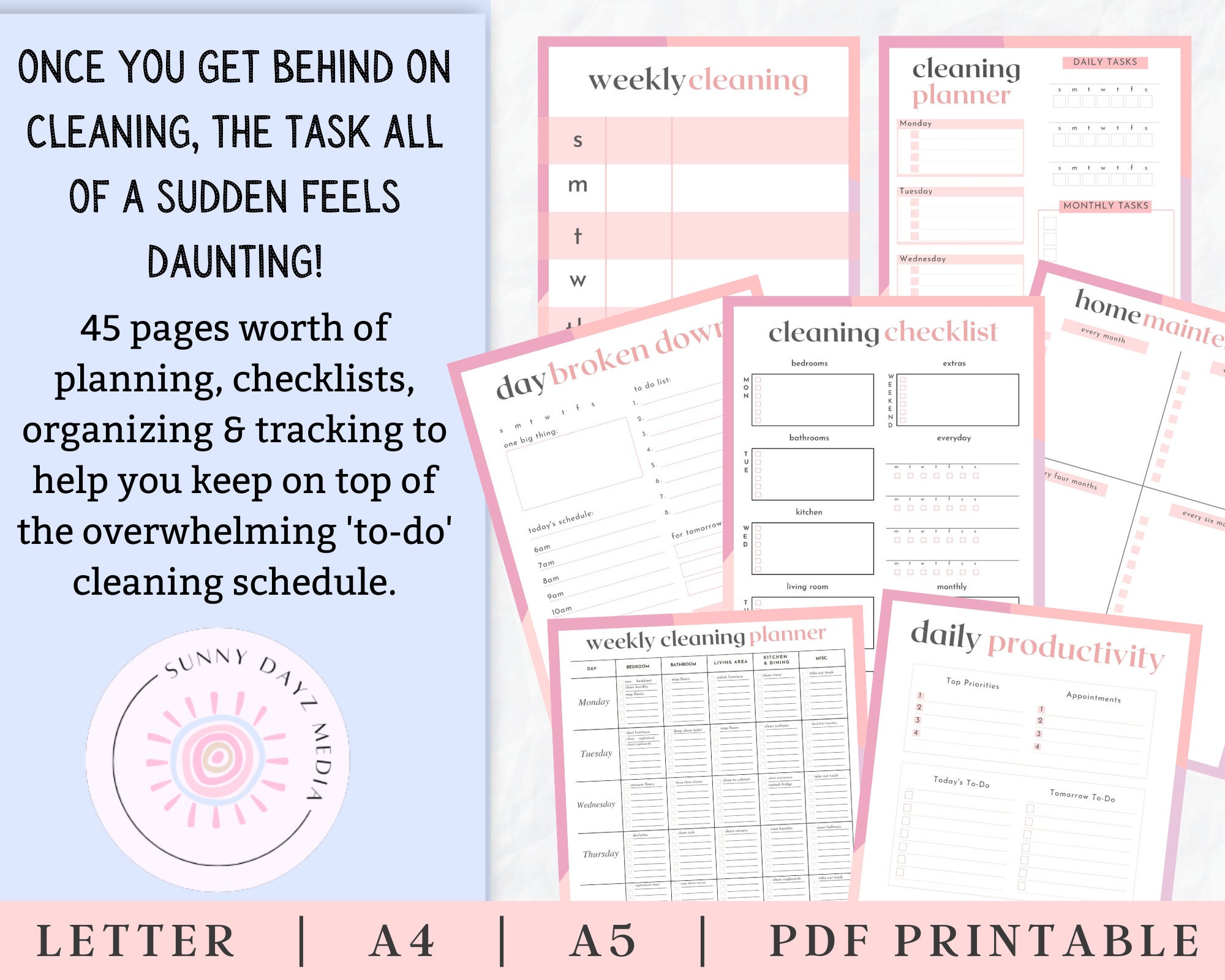 Cleaning Schedule, Cleaning Checklist, Cleaning Planner, Cleaning ...