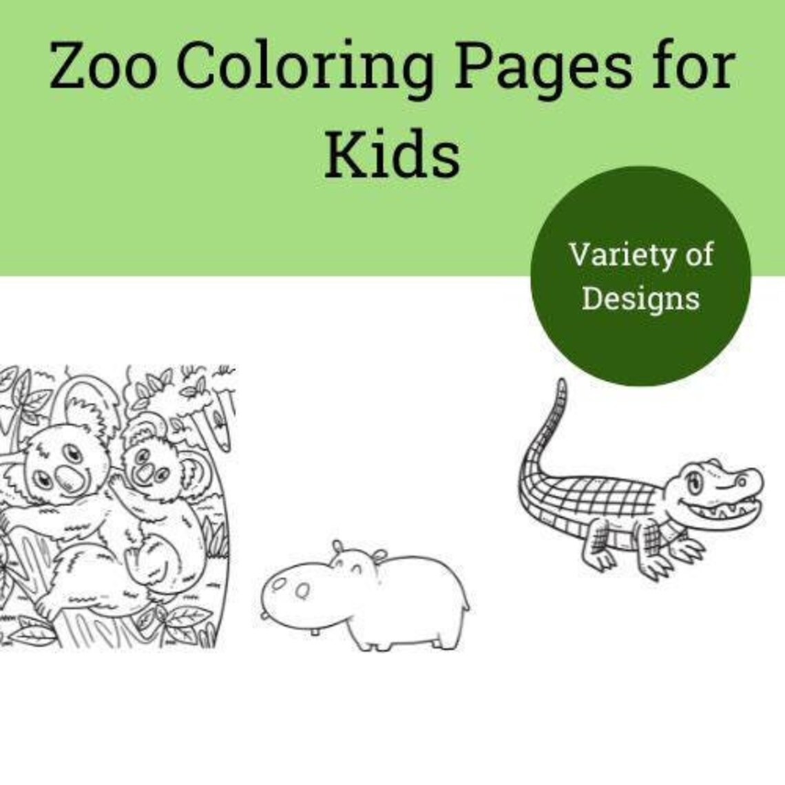Zoo Coloring Pages for Kids - Etsy