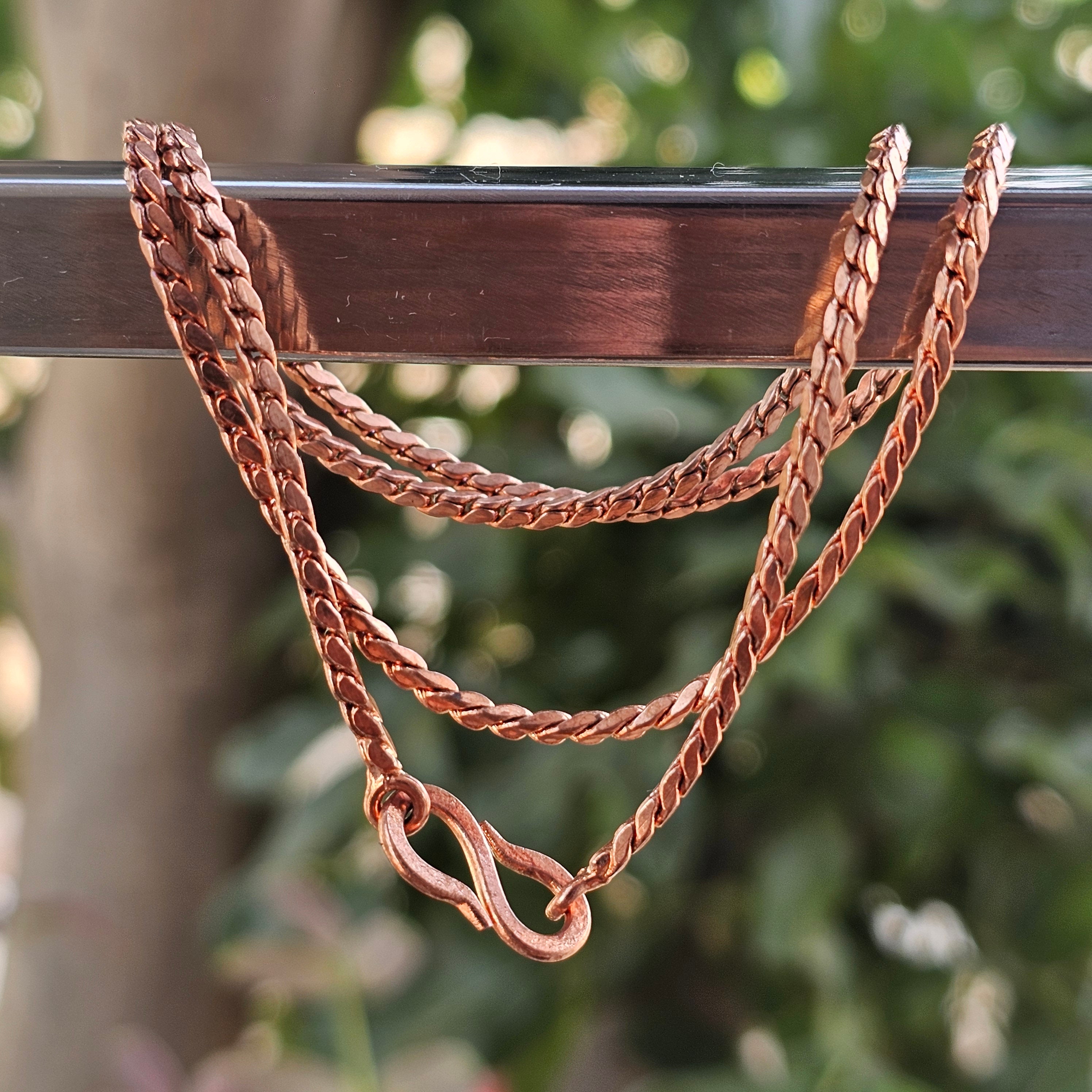 100 % Pure Copper Chain Necklace Pure Copper Wheat Chain Jewelry Chain ...