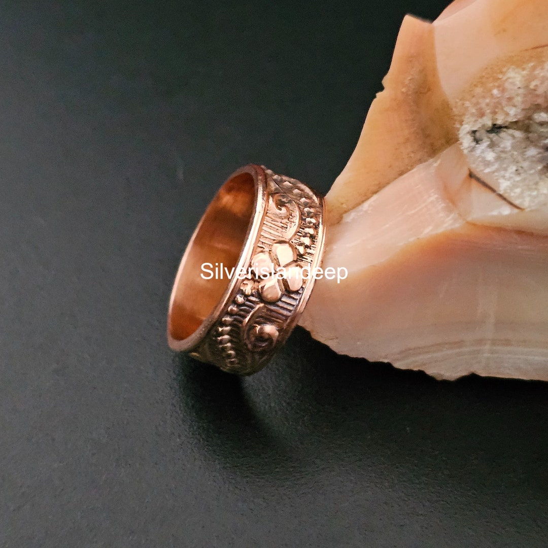 Copper Ring , Solid Pure Copper Band Ring, Pure Copper Ring , Handmade ...