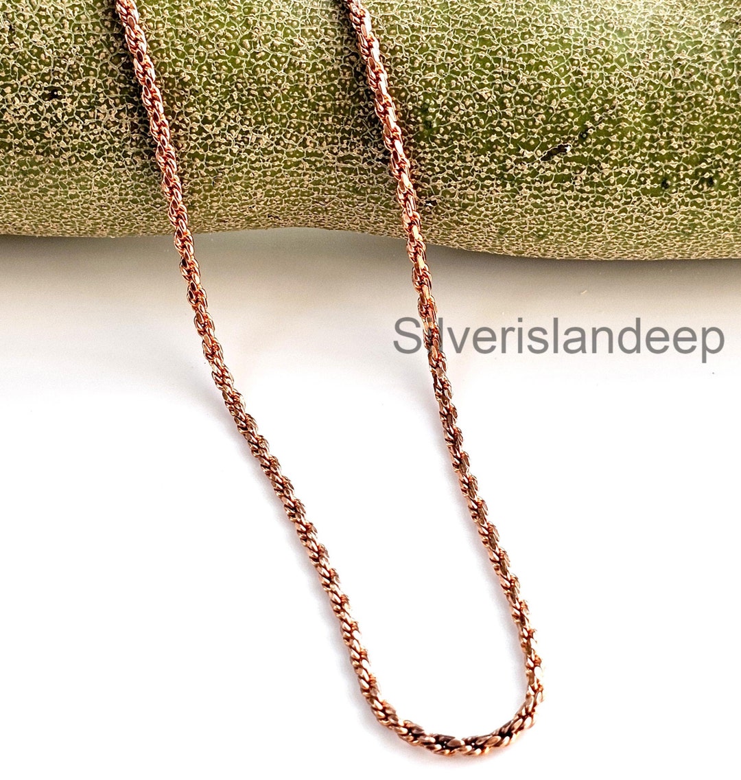 Solid Pure Copper Rope Chain Necklace Handmade Copper Jewelry Pure ...