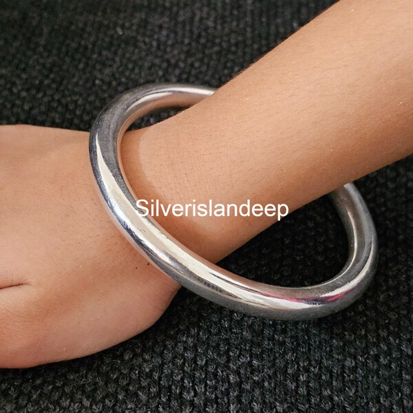 Chunky Bangle Silver Bracelet - Etsy