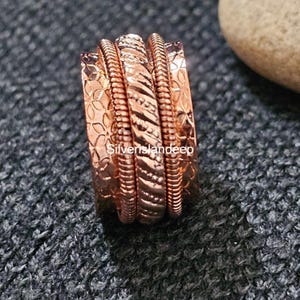 Pure Copper Ring, Solid Copper Ring, Meditation Ring, Wide Band Copper ...