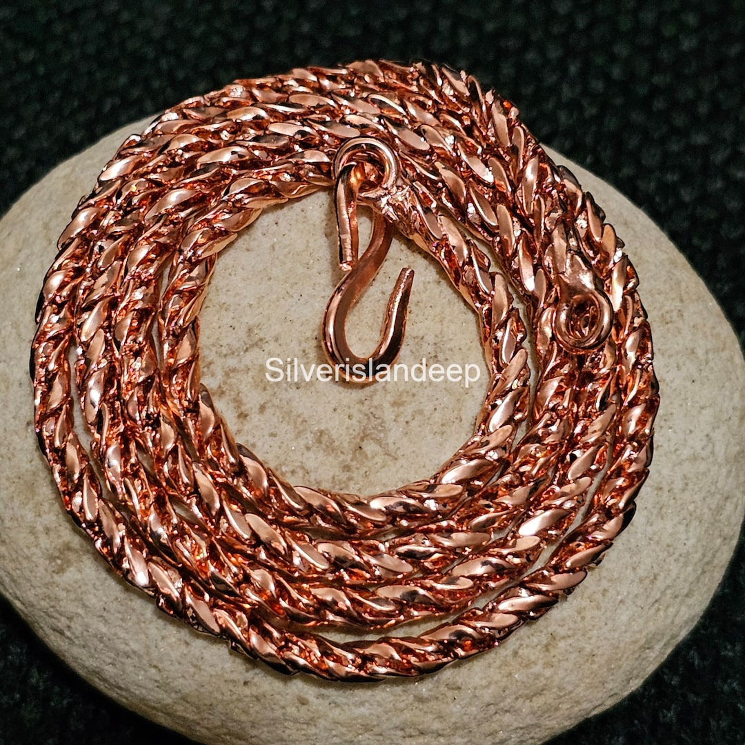 Solid Pure Copper Rope Chain Necklace Handmade Copper Jewelry Pure ...