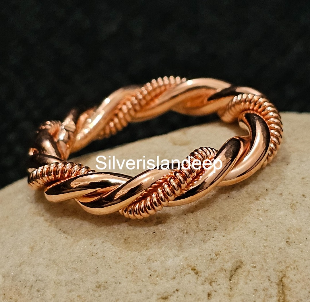 Handmade Pure Copper Tensor Ring: Twisted Boho Band, Christmas ...