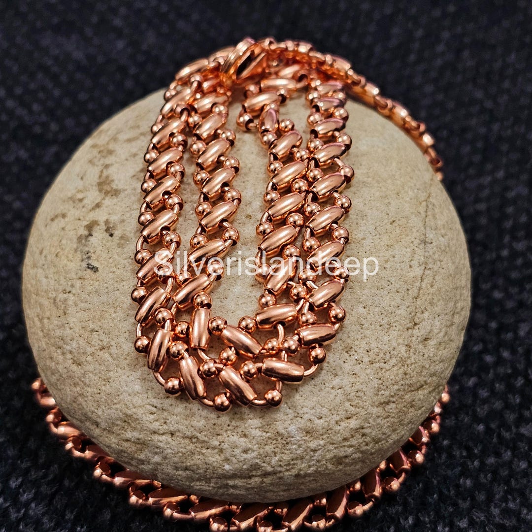Handmade Pure Copper Wheat Chain Necklace: Viking Jewelry Gift ...