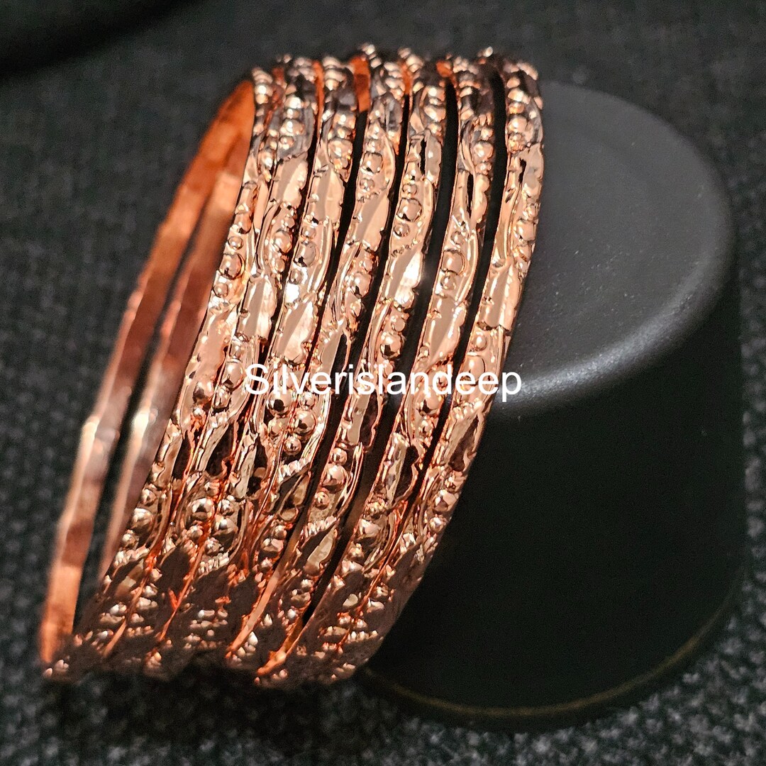 Set of 7 Solid Copper Bangle, Simple Pure Copper Bangle, Set of 7 Pcs ...