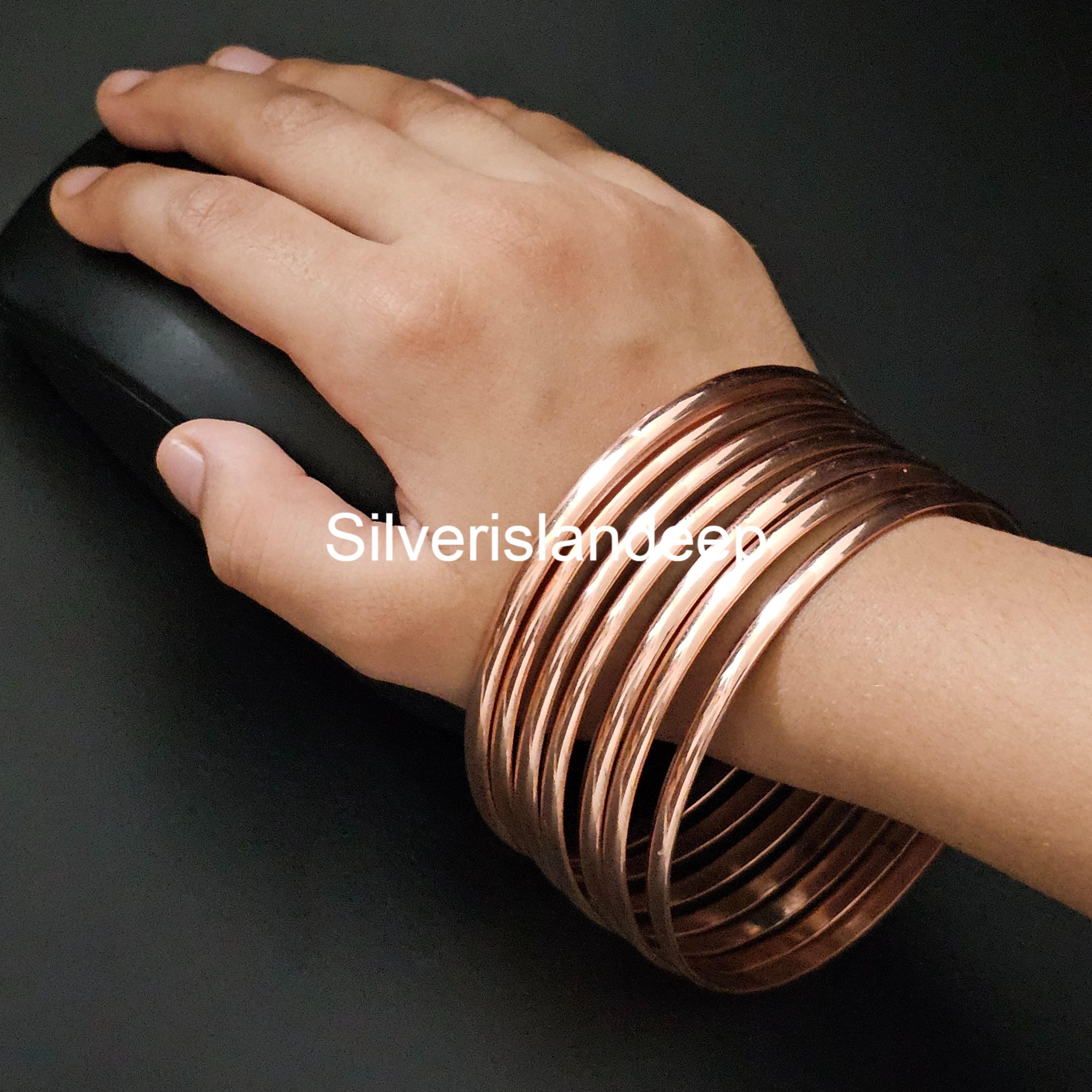 Set of 7 Solid Copper Bangle, Simple Pure Copper Bangle, Set of 7 Pcs ...