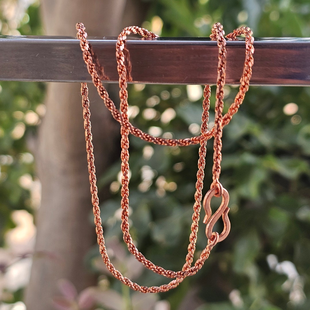 100 % Pure Copper Rope Chain Necklace Handmade Copper Jewelry Pure ...