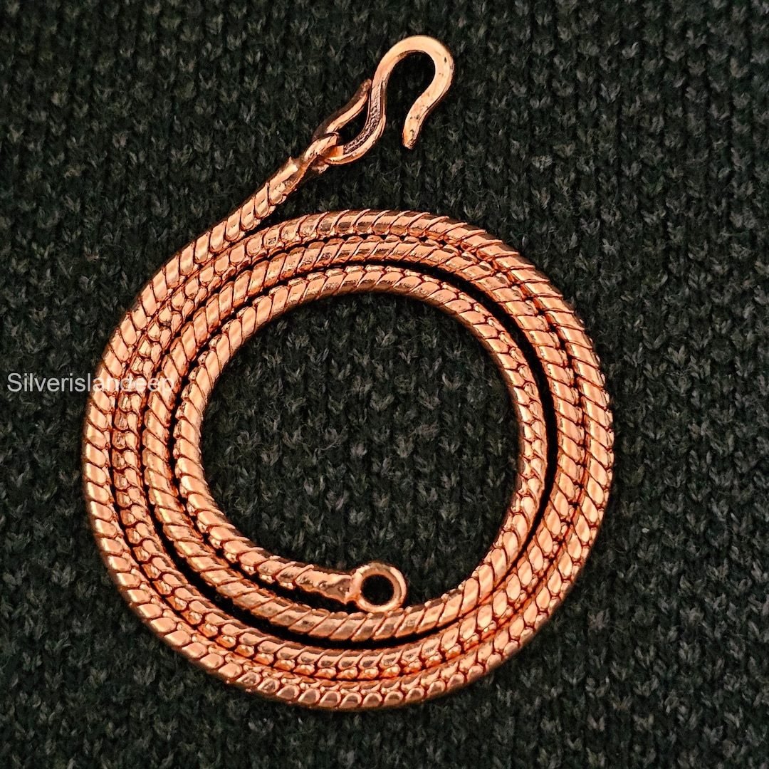 Solid Copper Snake Chain Necklace Handmade Pure Copper Chain ,heavy ...