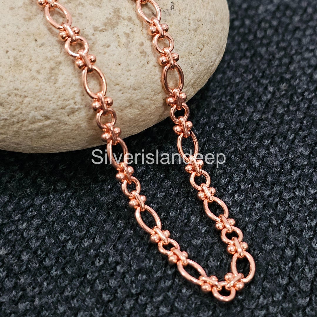 Pure Solid Copper Cuban Link Chain | 3mm Thick Chain. Healing Energy ...